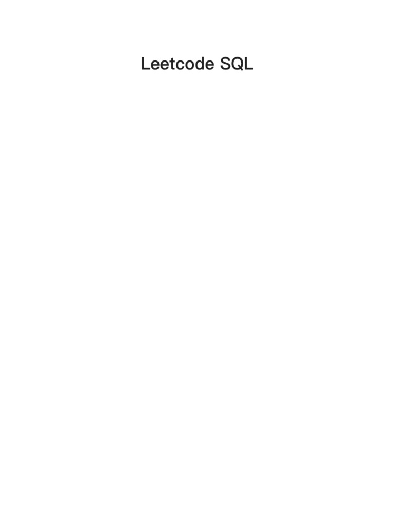 Leetcode SQL | PDF