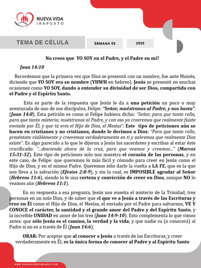 tema de celula | PDF | espíritu Santo | Concepciones de dios