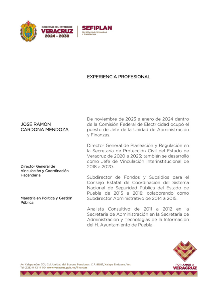 Cardona Mendoza Jose Ramon CV | PDF