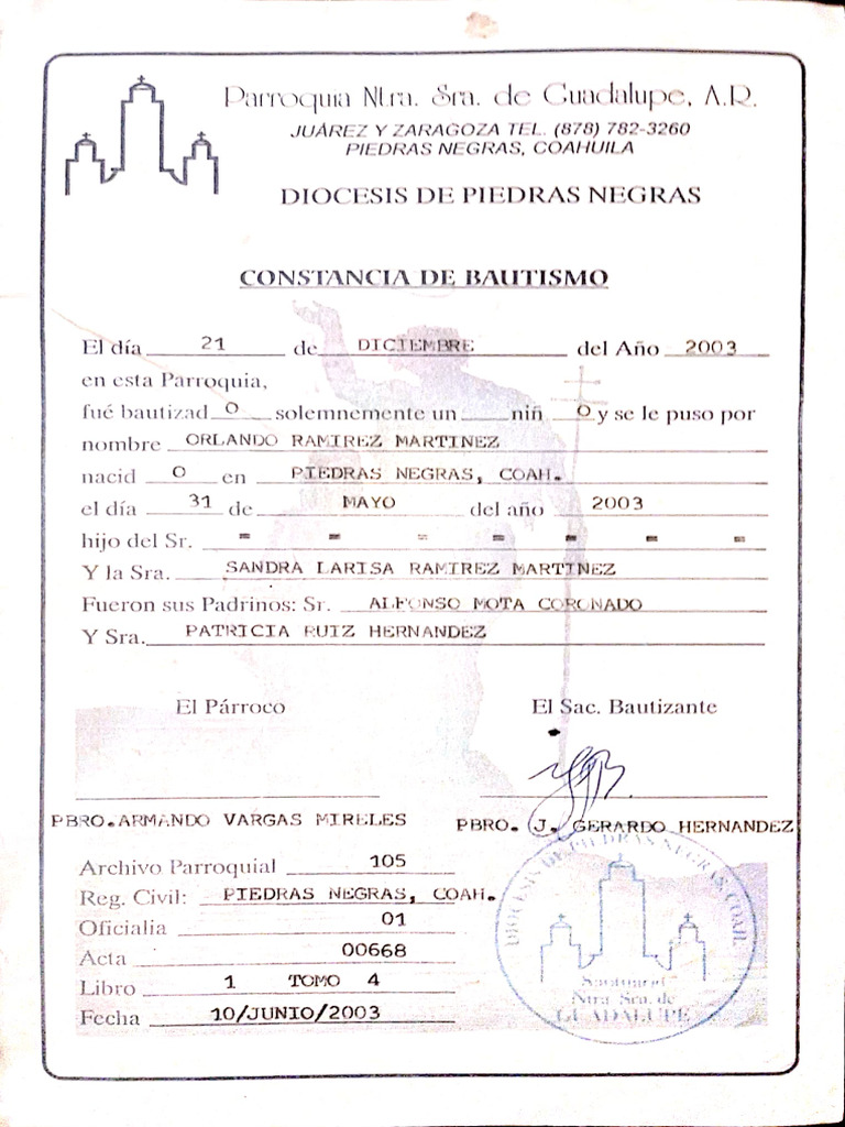 Fe de Bautismo | PDF