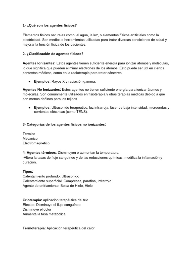 Agentes Térmicos y Físicos en Terapia | PDF | Conduccion termica ...