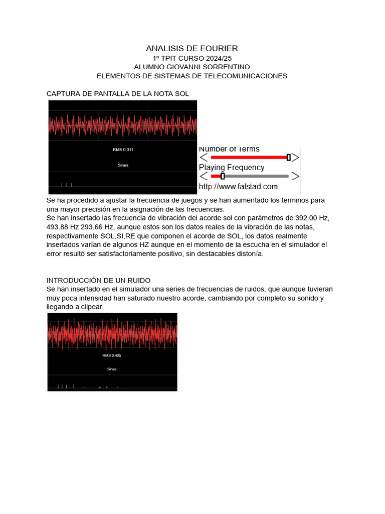 Análisis de Fourier en Telecomunicaciones | PDF | Modulación | Frecuencia
