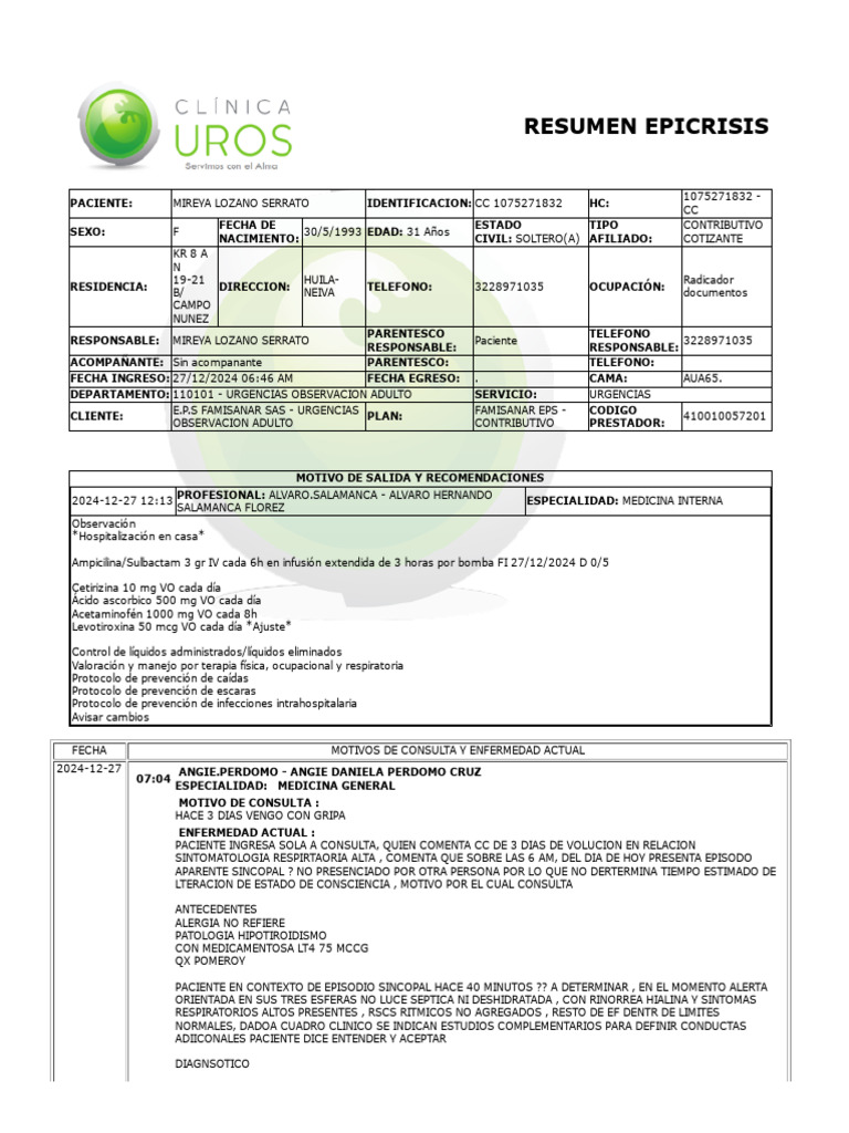 Mireya Lozano Serrato | PDF | Alergia | Medicamentos con receta