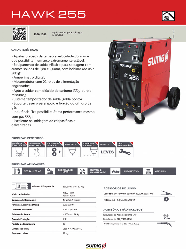 Maquina de Solda MIG-MAG Hawk 205 | PDF