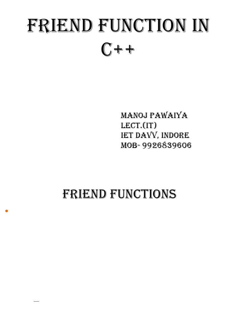 Understanding Friend Functions in C++ | PDF