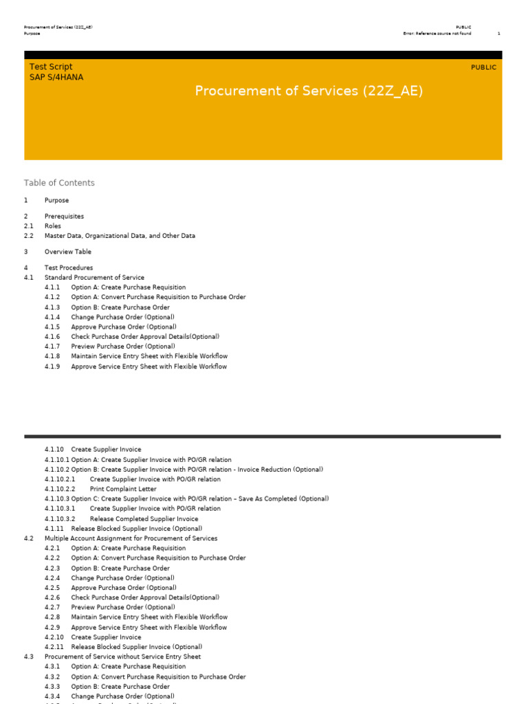 22Z - S4CLD - BPD - EN - AE - Procurement of Services (22Z - AE) | PDF | Accounts Payable | Invoice