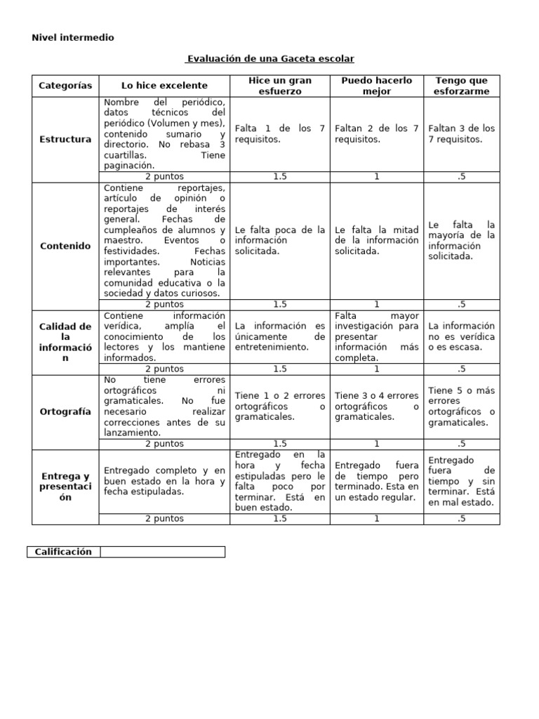 Gaceta Escolar Alta | PDF