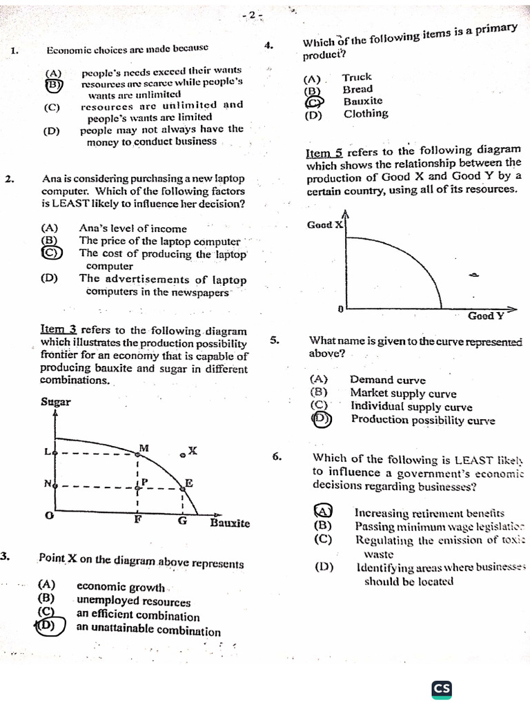 2019 CSEC Economics Paper 1 | PDF