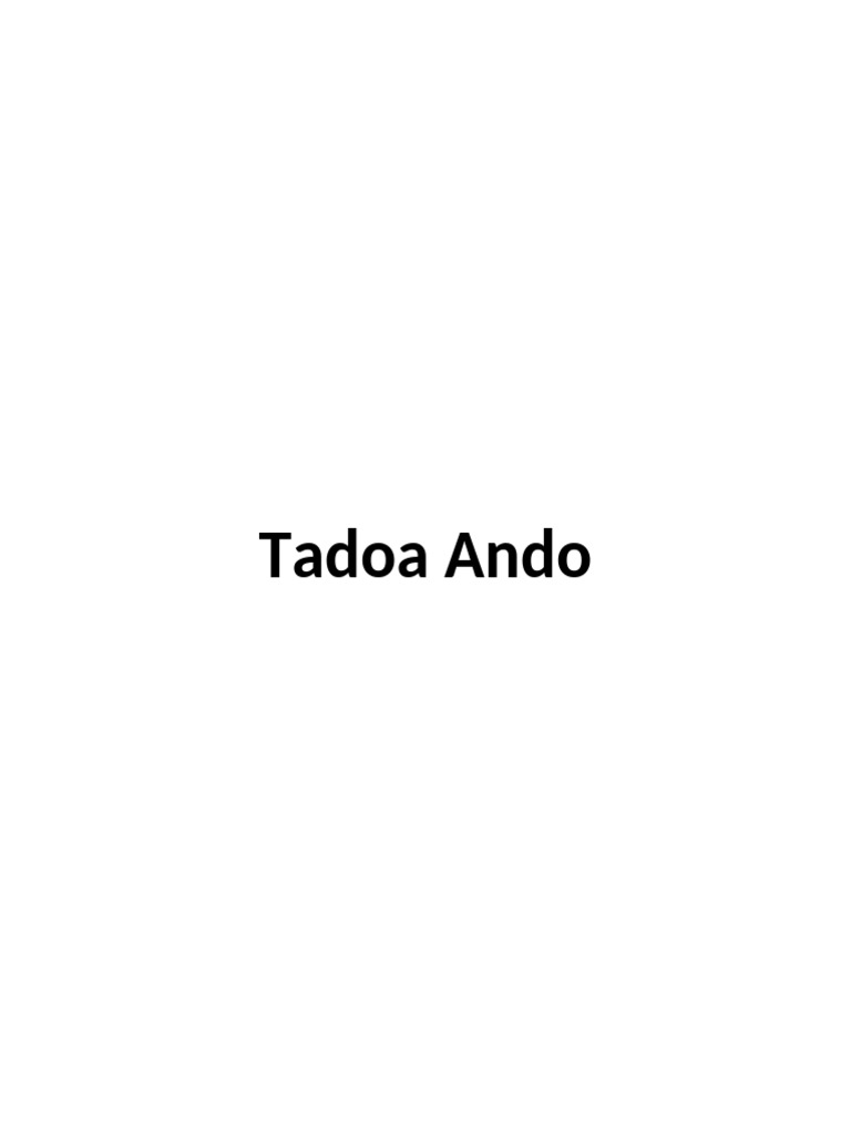 Tadoa Ando | PDF