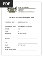 2023 GR 12 Physical Sciences Practical Test 1 Memo | PDF | Ethanol | Ester