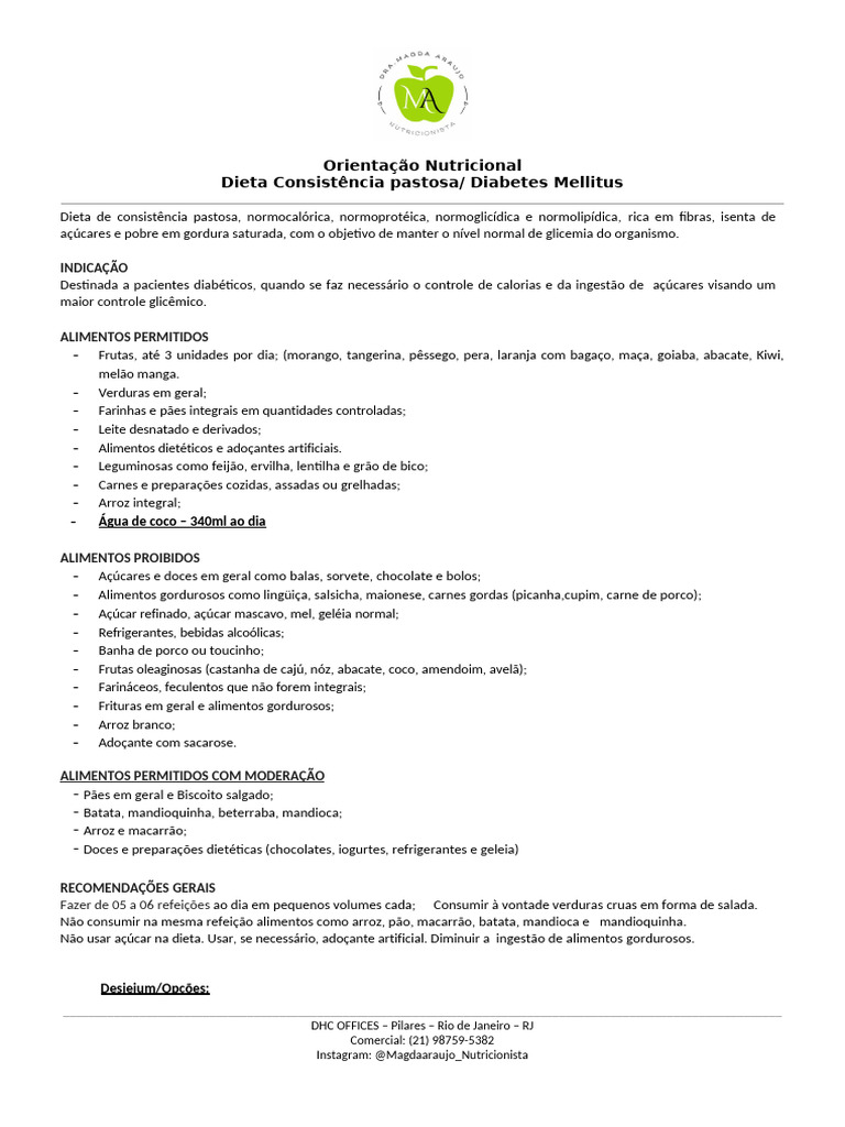 Dieta Pastosa para Diabéticos | PDF | Caldo | Culinária