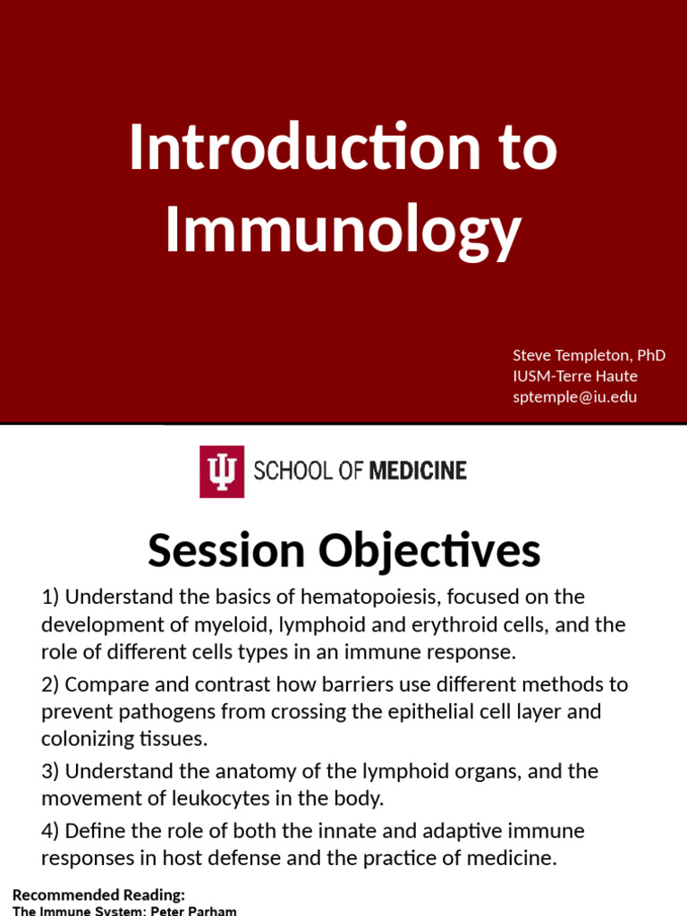 1.1 Intro Immuno-2025 - Tagged | PDF | Immune System | Lymphocyte
