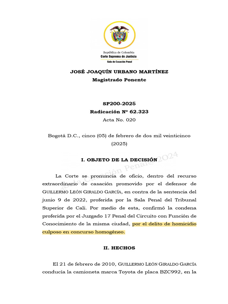 SP200-2025 (62323) Casación de Oficio - Dosificación Concurso - Pena ...