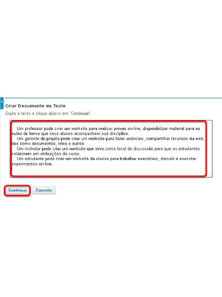 Digitar-o-texto-e - em-seguida - clicar-em-Continuar | PDF