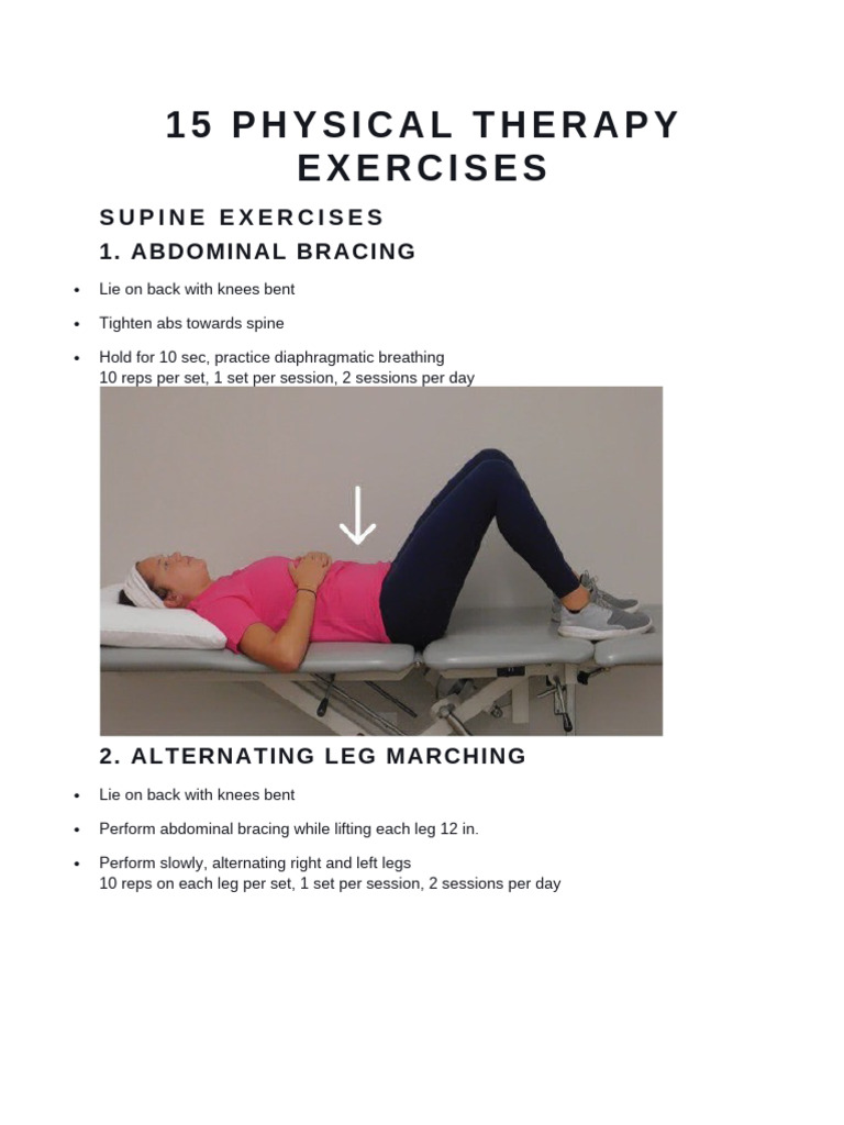 15 Physical Therapy Exercises | PDF | Anatomical Terms Of Motion | Knee