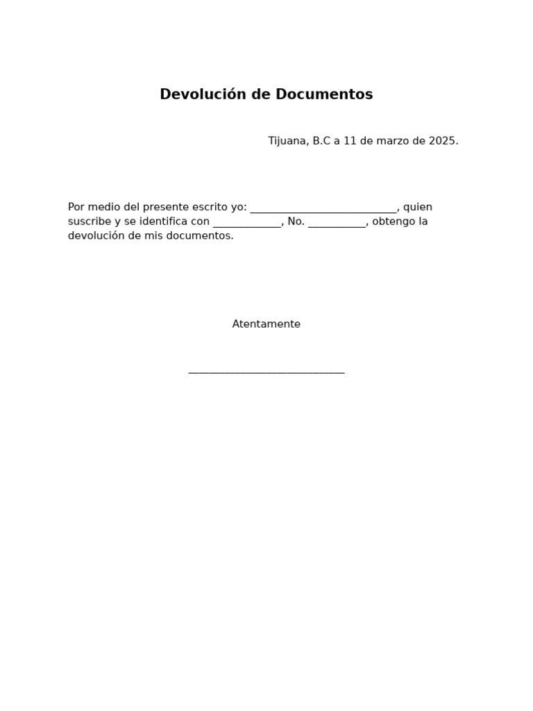 Devolucion Documentos | PDF