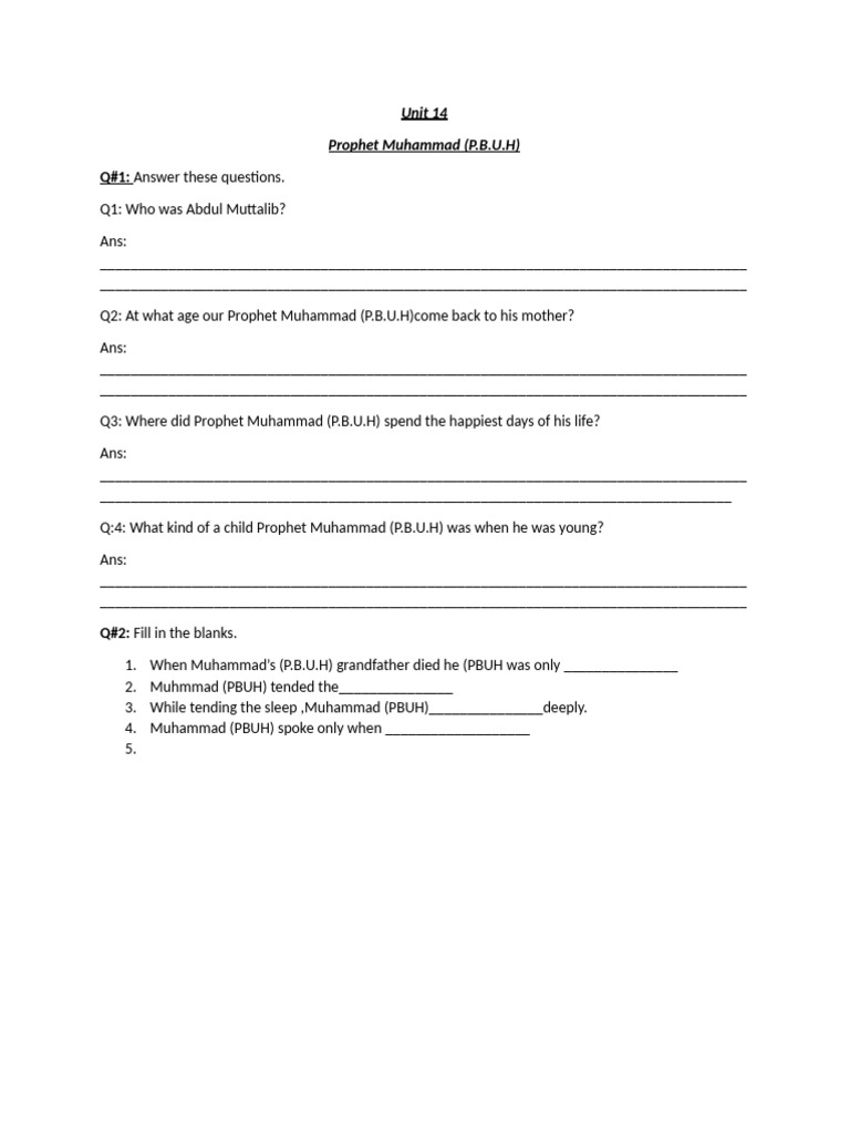 Prophet Muhammad: Key Questions and Answers | PDF