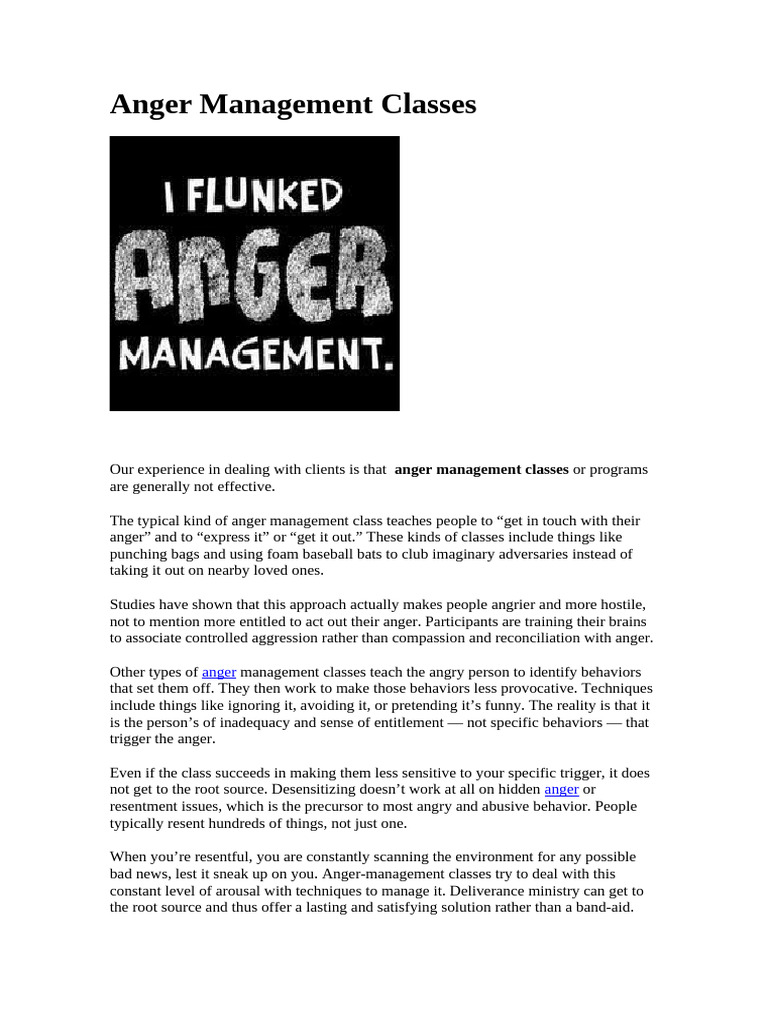 Ineffective Anger Management Classes | PDF