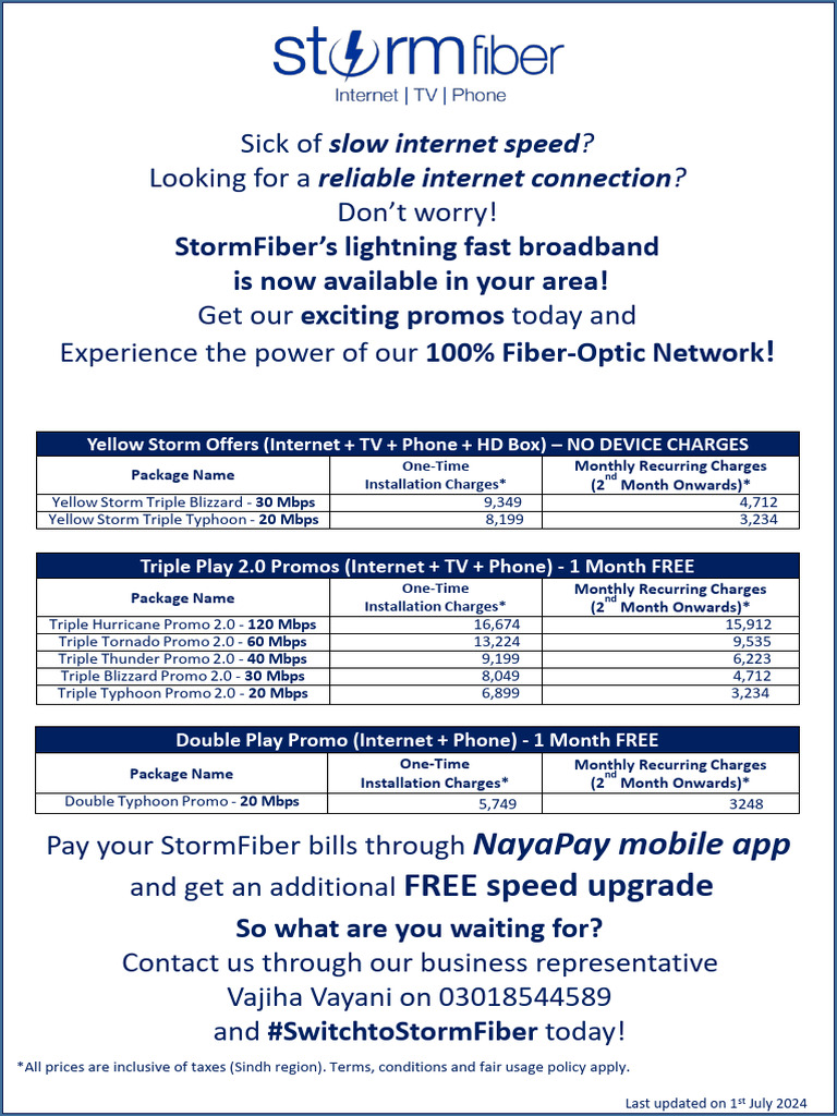 StormFiber Internet Packages & Offers | PDF | Branches Of Meteorology ...