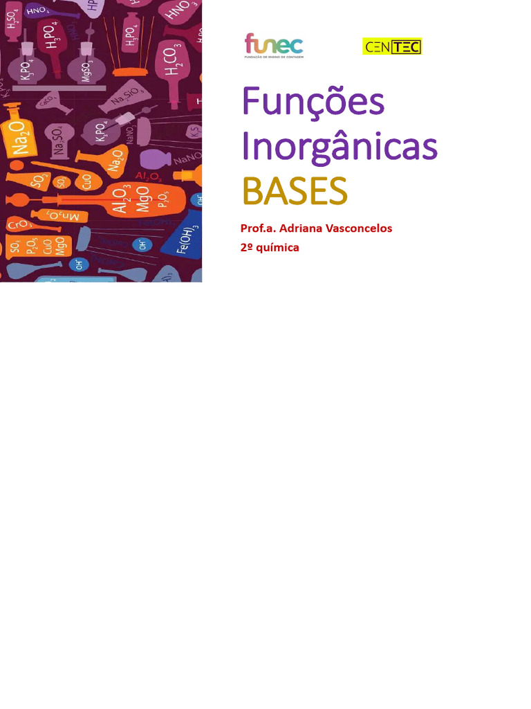 Funções Inorgânicas: Bases e Hidróxidos | PDF | Hidróxido | Elementos ...
