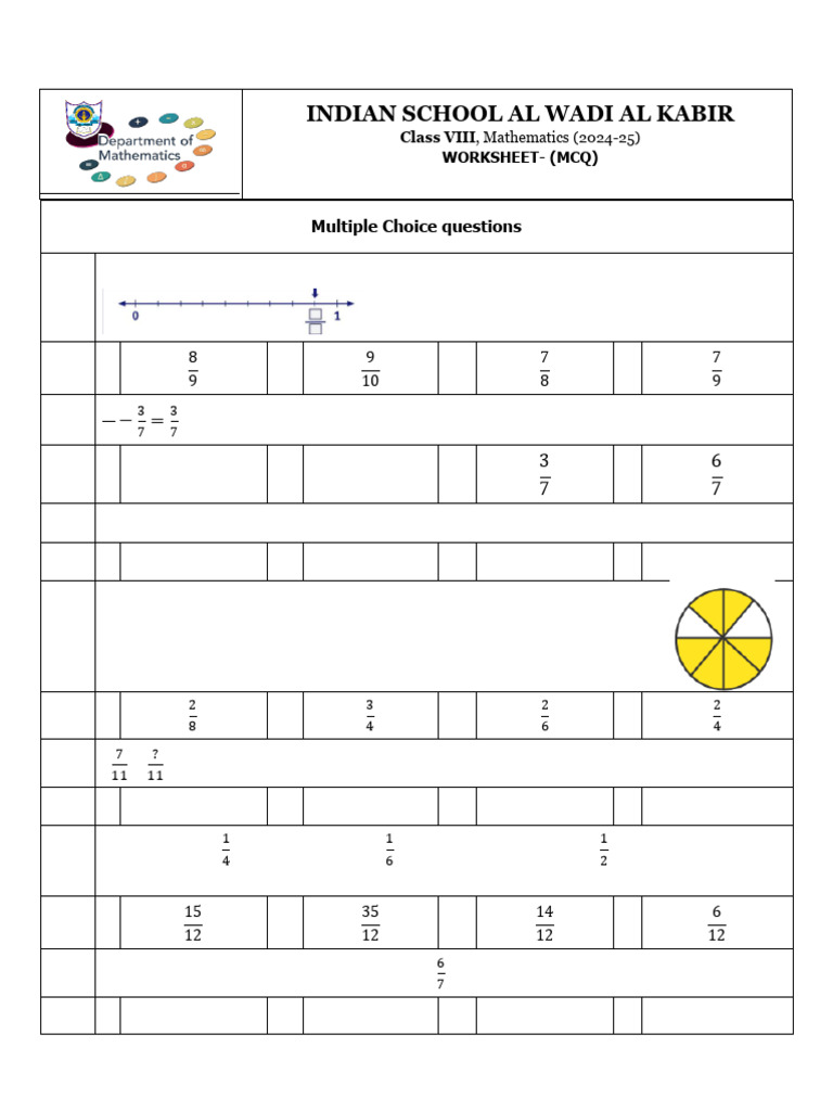 Fraction MCQ Kripi Annual | PDF | Mathematical Notation | Mathematical ...