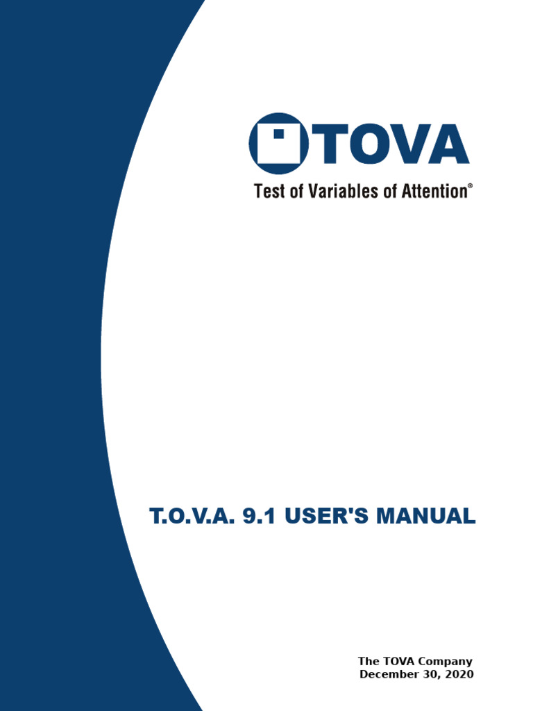 User's Manual TOVA | PDF | Attention Deficit Hyperactivity Disorder | System Software