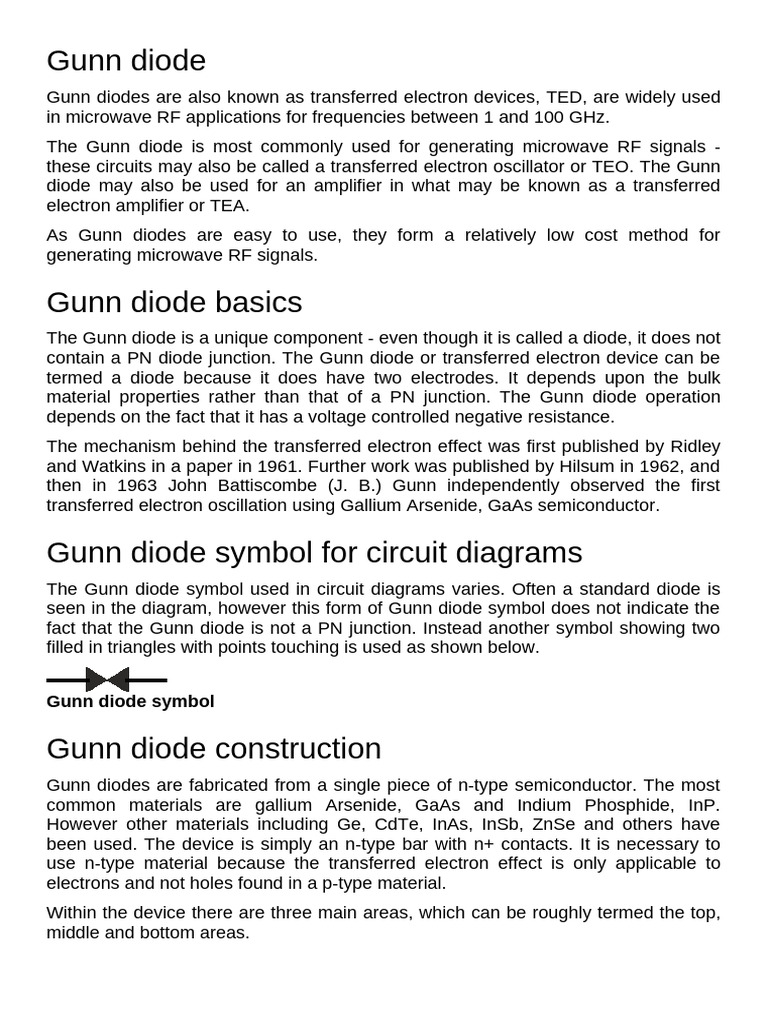 Lec 9 - Transferred Electron Devices | PDF | Diode | Electronic Oscillator