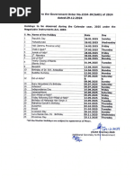 GAD Holiday Calendar 2025 | PDF | Government Of India | Government