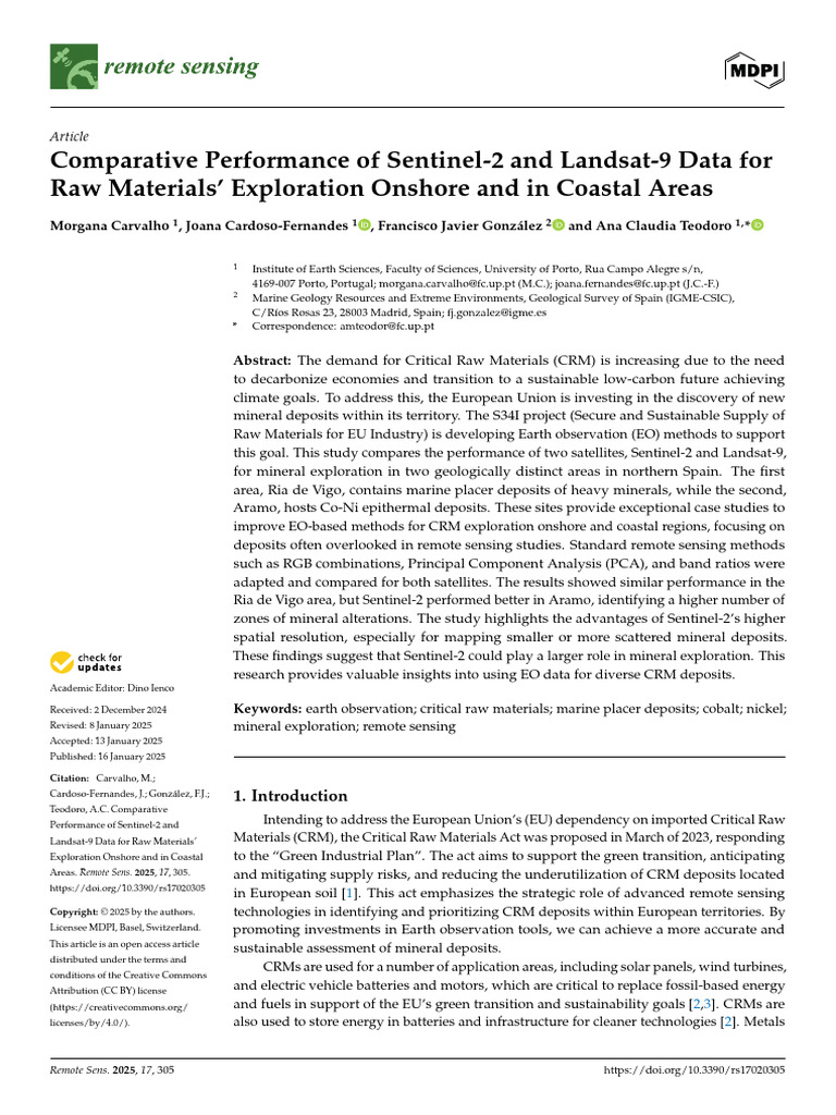 Comparative Performance of Sentinel-2 and Landsat | PDF | Infrared