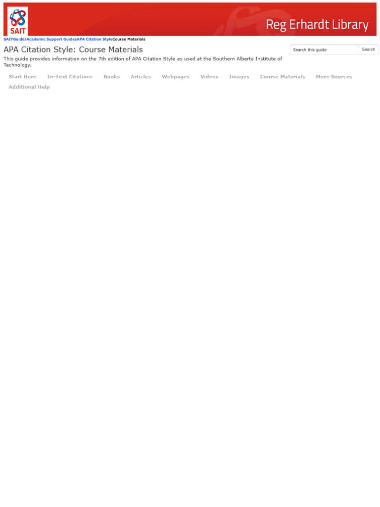 APA Citation Guide for Course Materials | PDF | Apa Style | Writing
