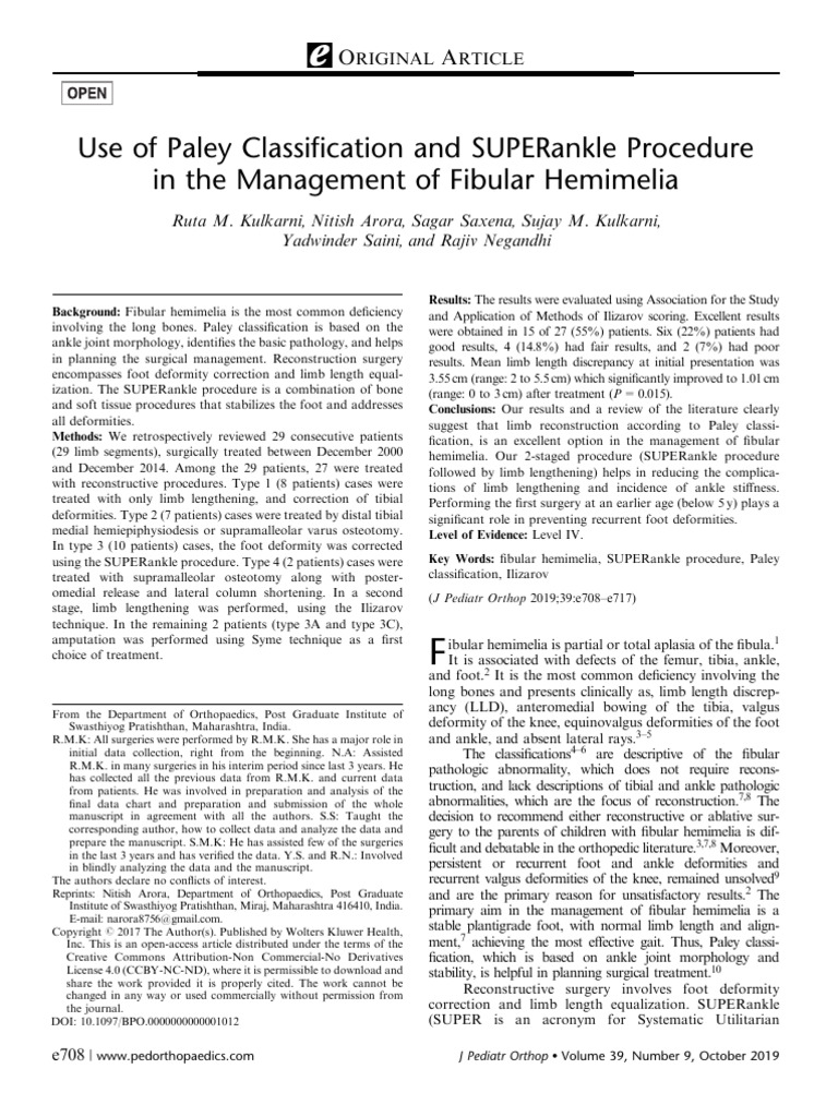 Use of Paley Classification and Superankle.16 | PDF | Ankle ...