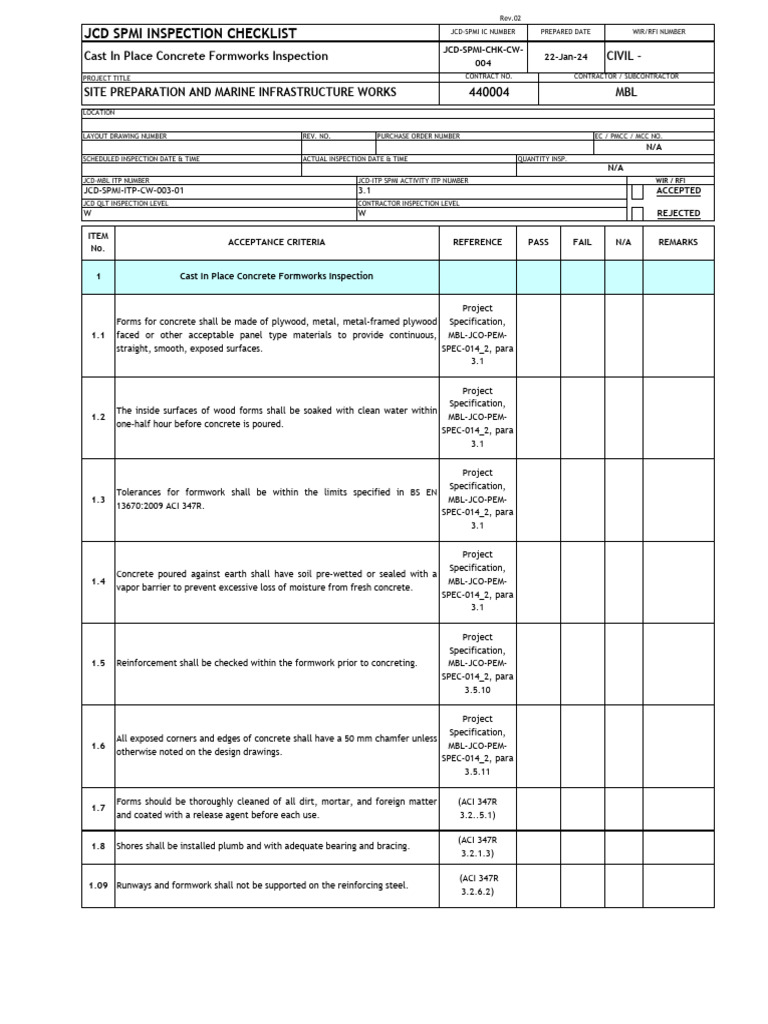 Concrte Cast in Place Formwork | PDF | Concrete | Building Technology