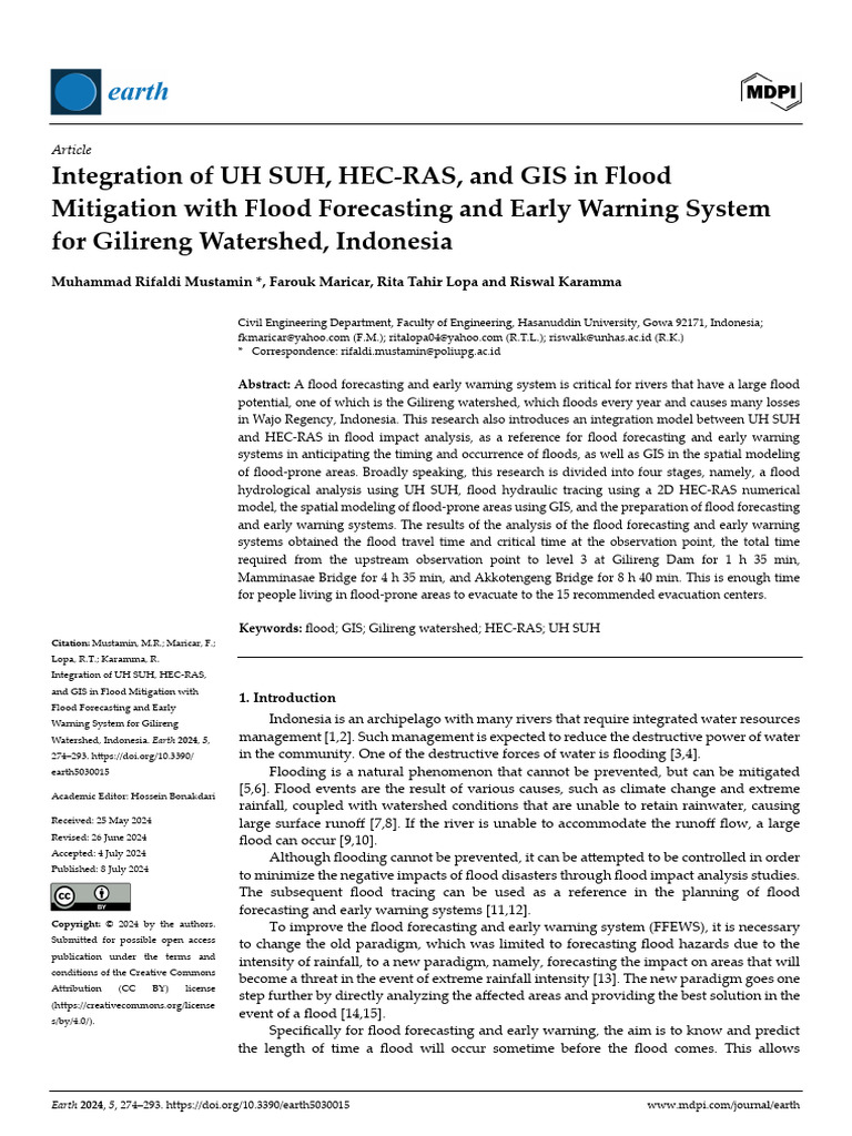 Integration_of_UH_SUH_HEC-RAS_and_GIS_in_Flood_Mit2024 | PDF | Flood | Discharge (Hydrology)