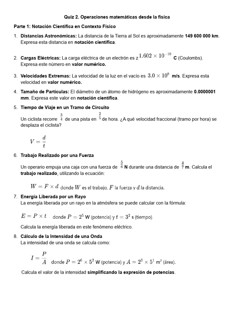 Quiz 2. Repaso Matematico | PDF