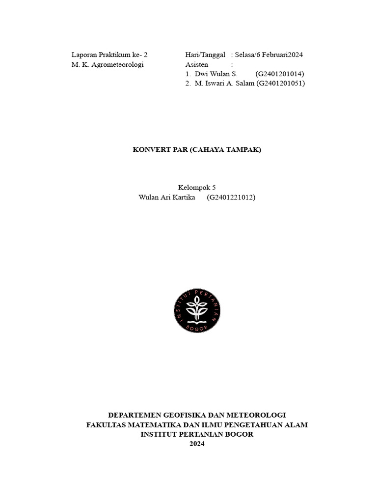Konversi PAR ke PPFD di Bandar Lampung | PDF