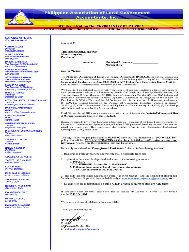 16th-Mindanao-Invitation-City-Mun.MATI | PDF | Philippines