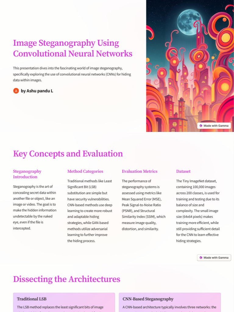 Image Steganography Using Convolutional Neural Networks | PDF | Deep Learning | Applied Mathematics