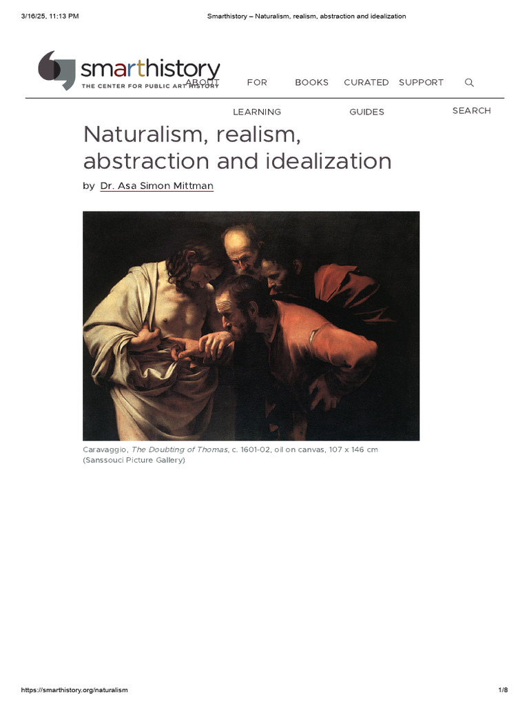 Smarthistory - Naturalism, Realism, Abstraction and Idealization | PDF ...
