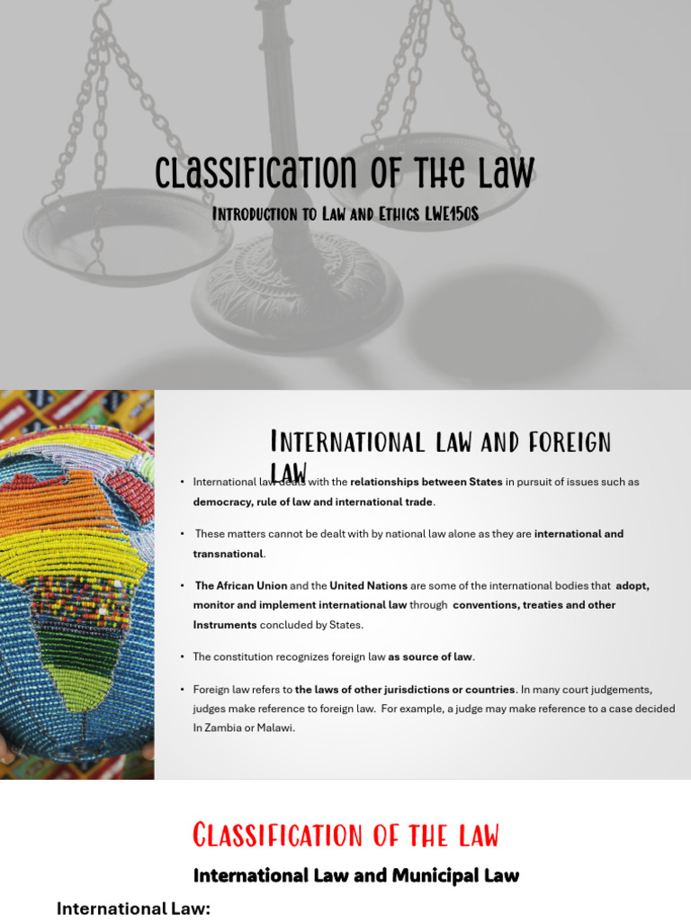 Overview of Law Classification and Types | PDF | International Law ...