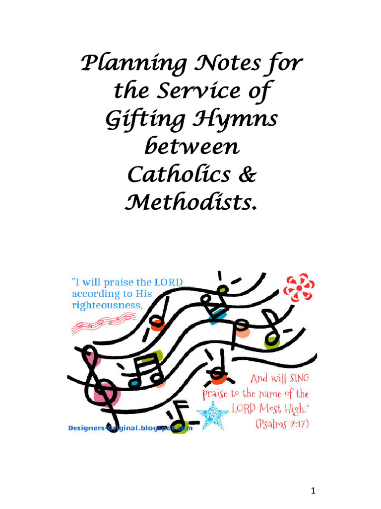 Methodist Catholic Hymn Exchange Liturgy | PDF | Catholic Church ...