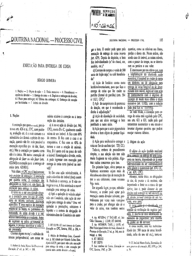 EXECUCAO PARA ENTREGA DE COISA - SERGIO SHIMURA | PDF