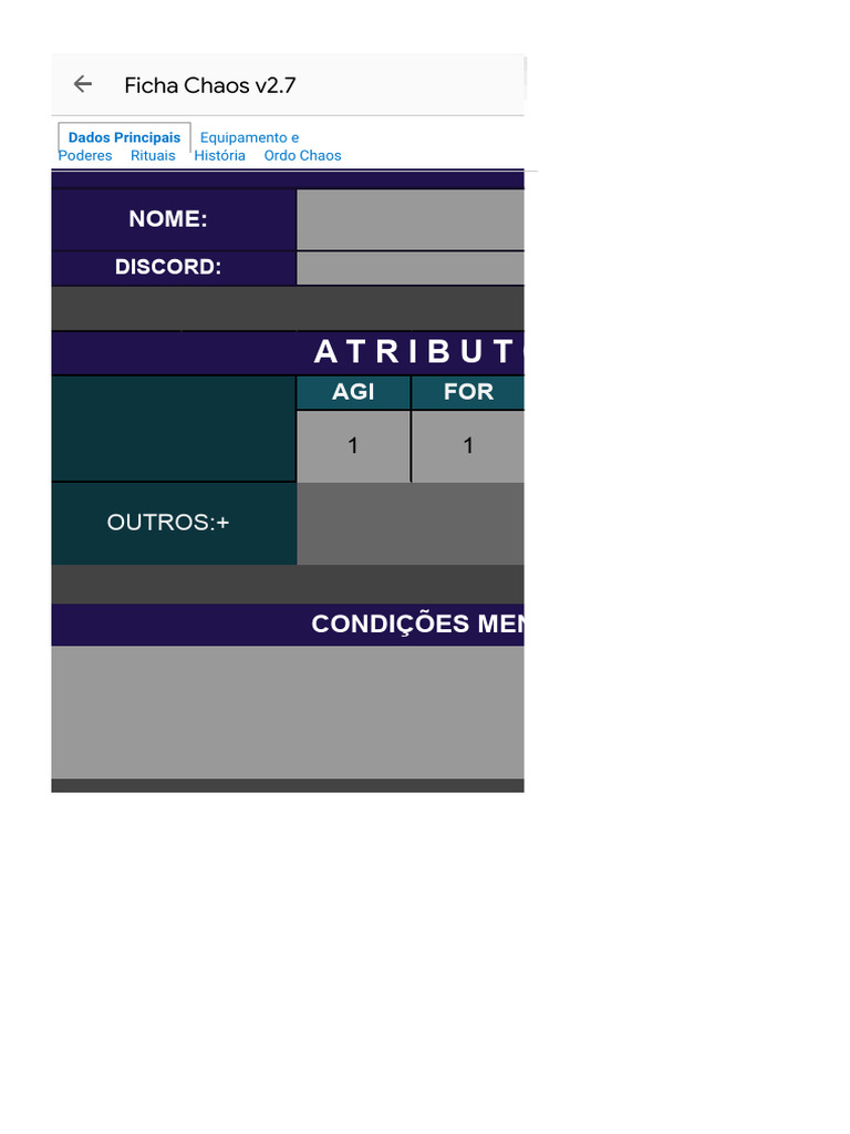 Ficha Chaos v2.7 - Google Drive | PDF