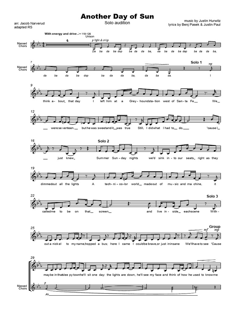Massed Choirs: Another Day of Sun | PDF