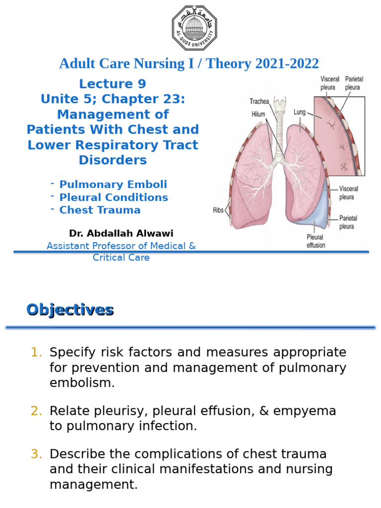 Chest and Respiratory Disorder Management | PDF | Lung | Thorax