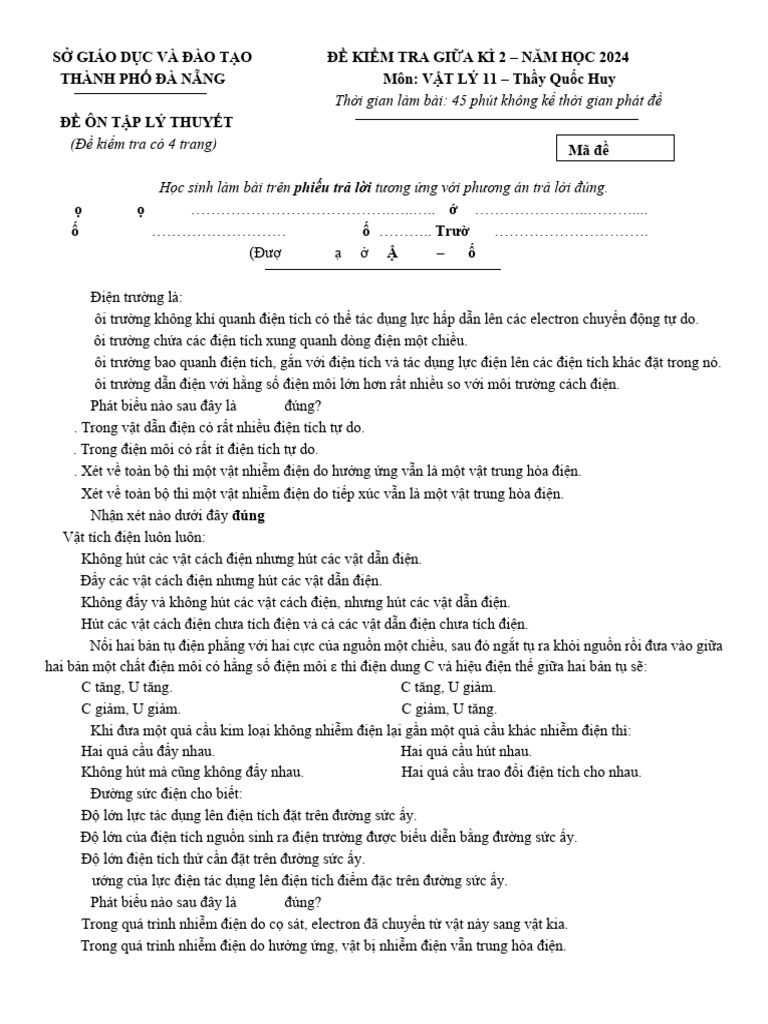 10 de Thi Gk 2 Lop11 | PDF