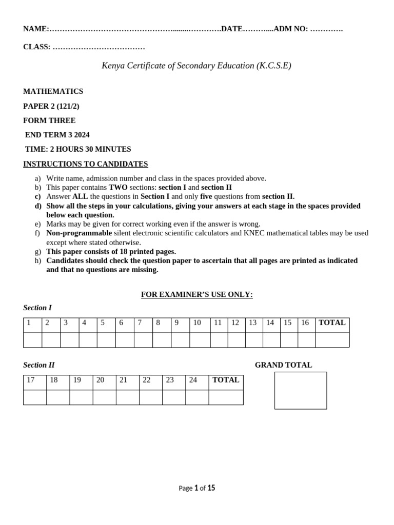 MATHEMATICS-F3-PP2-QS | PDF | Mathematics
