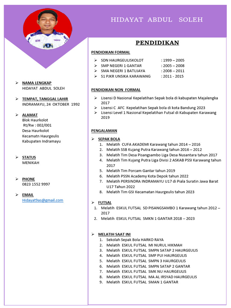 CV ROPA HIDAYAT | PDF