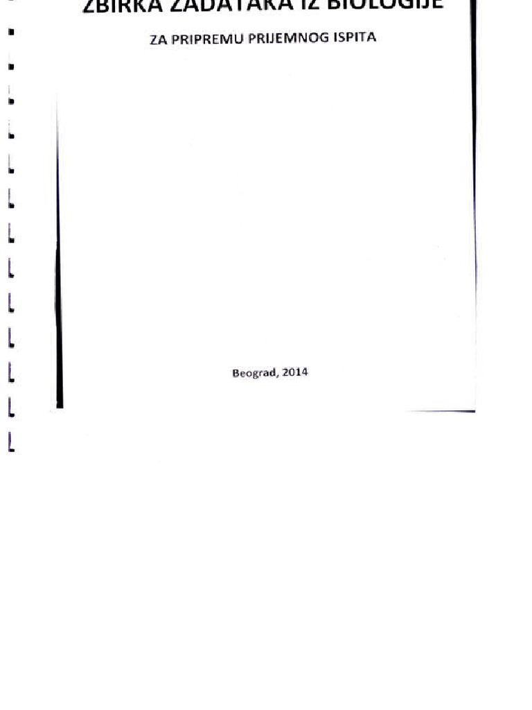 Zbirka Zadataka Iz Biologije Med Fakultet 2014 | PDF