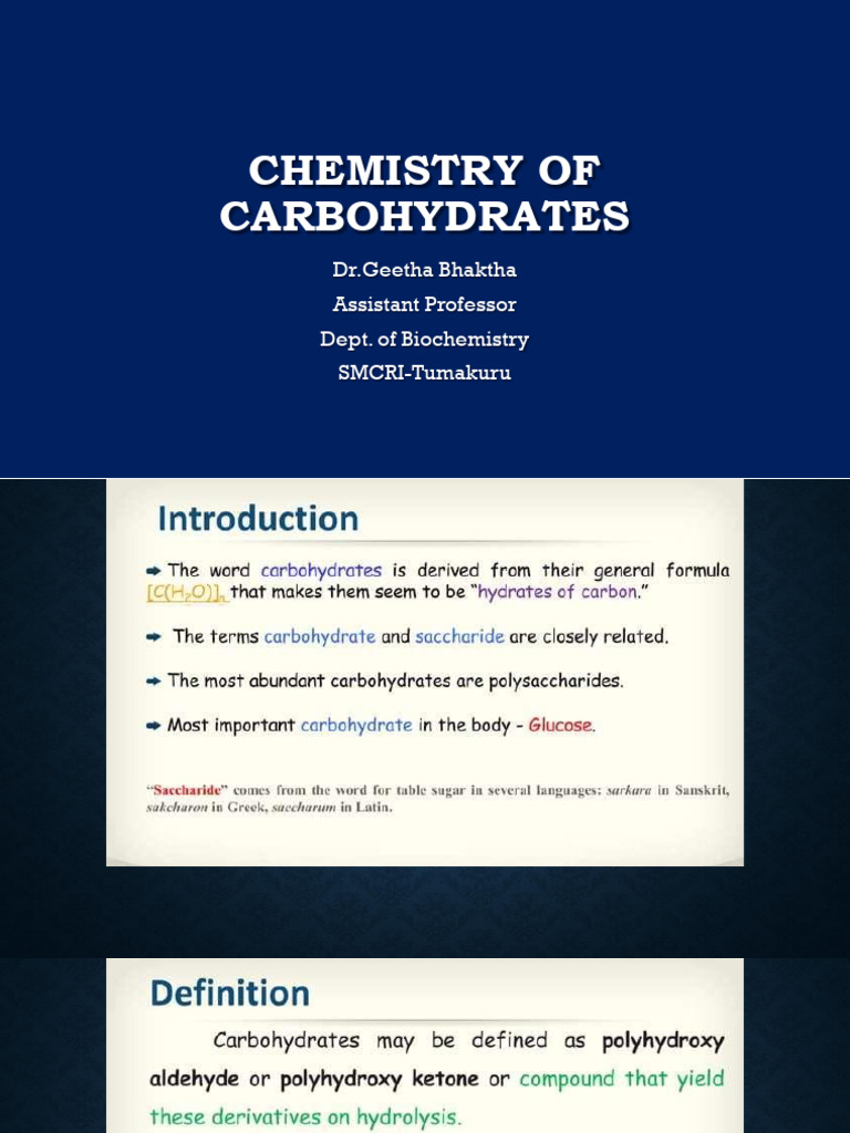 Carbohydrate Chemistry-I | PDF