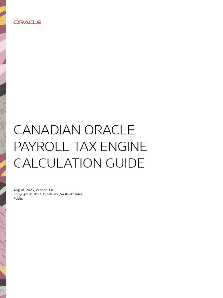 Canadian Oracle Payroll Tax Engine Calculation Guide | PDF | Payroll ...